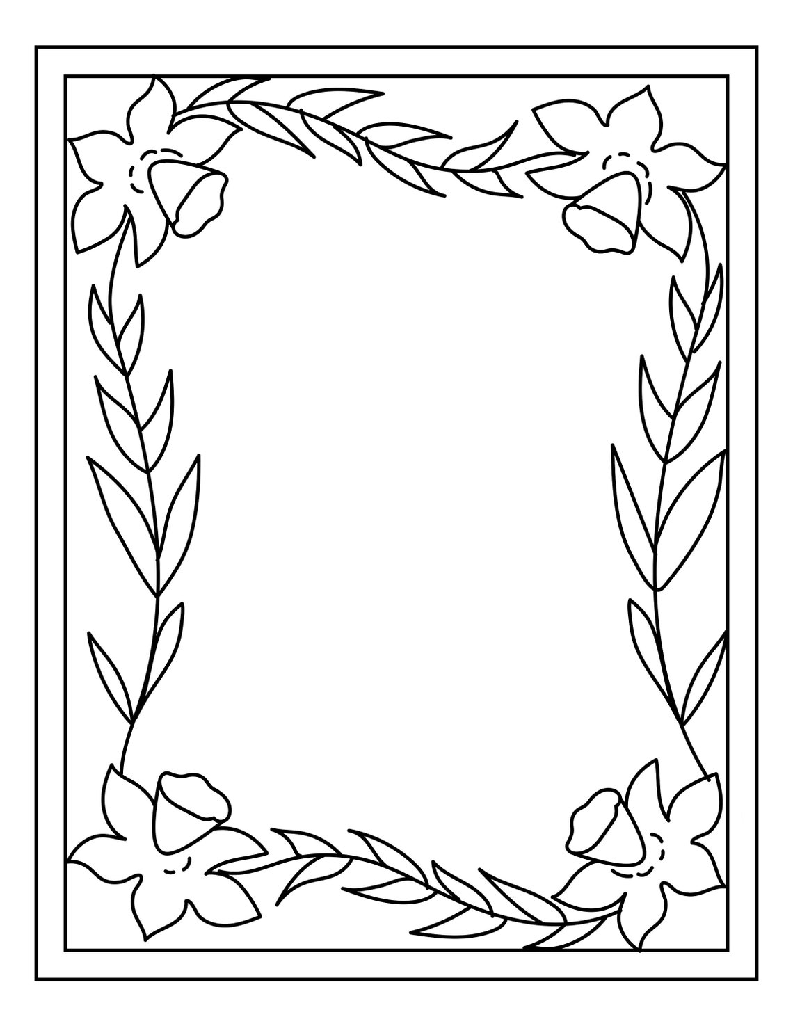 16 Printable Flower Border Coloring Pages - Etsy UK
