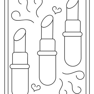 16 Printable Lipstick Coloring Pages - Etsy