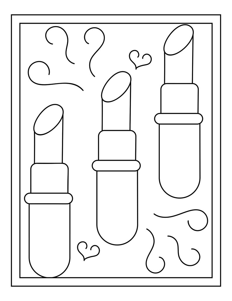 16 Printable Lipstick Coloring Pages - Etsy