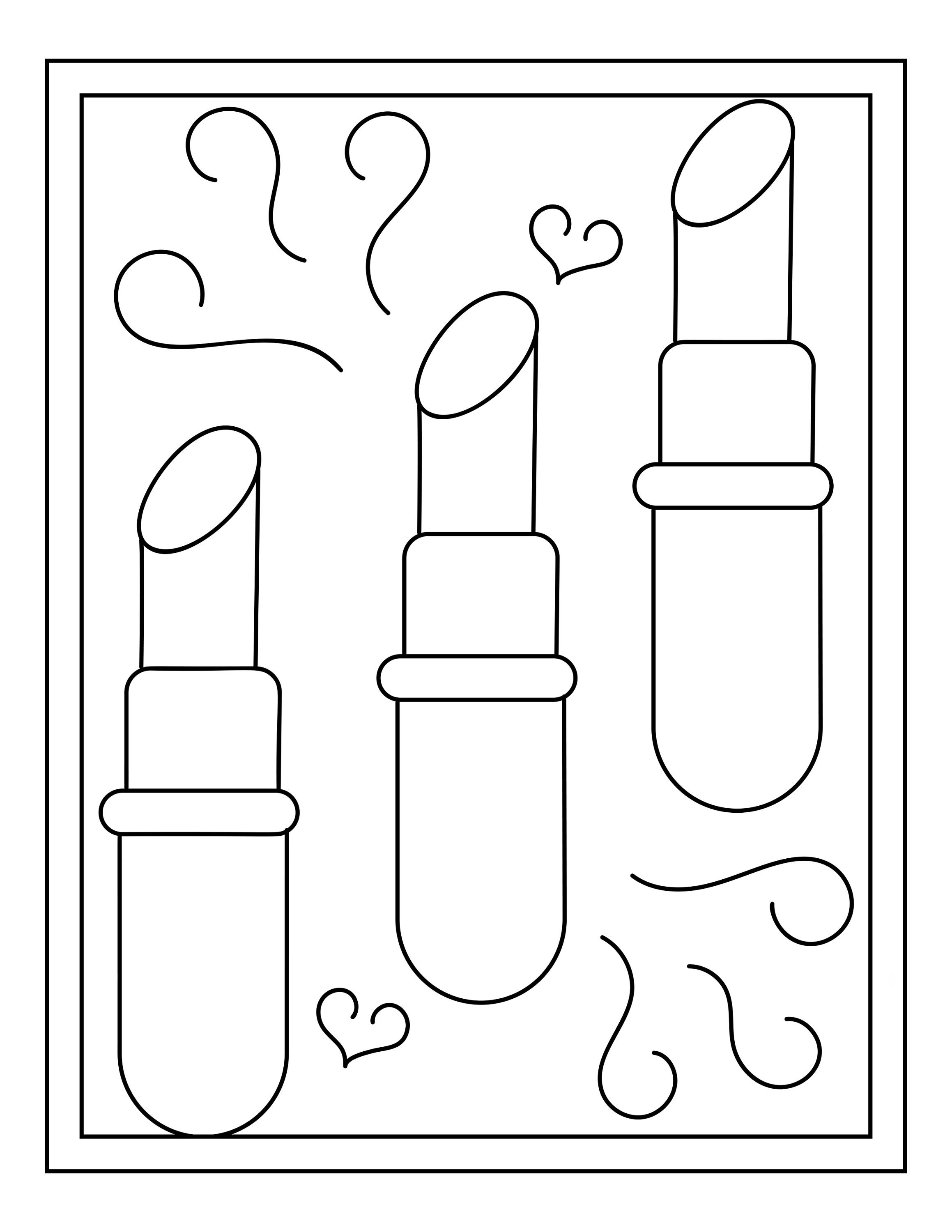 16 Printable Lipstick Coloring Pages - Etsy