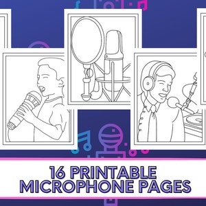 16 Printable Microphone Coloring Pages - Etsy Canada