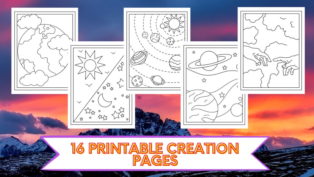 16 Printable Creation Coloring Pages - Etsy