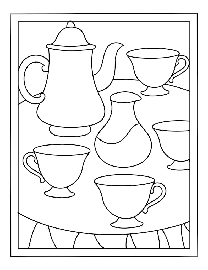 16 Printable Tea Party Coloring Pages - Etsy