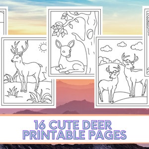 16 Printable Cute Deer Coloring Pages - Etsy Canada