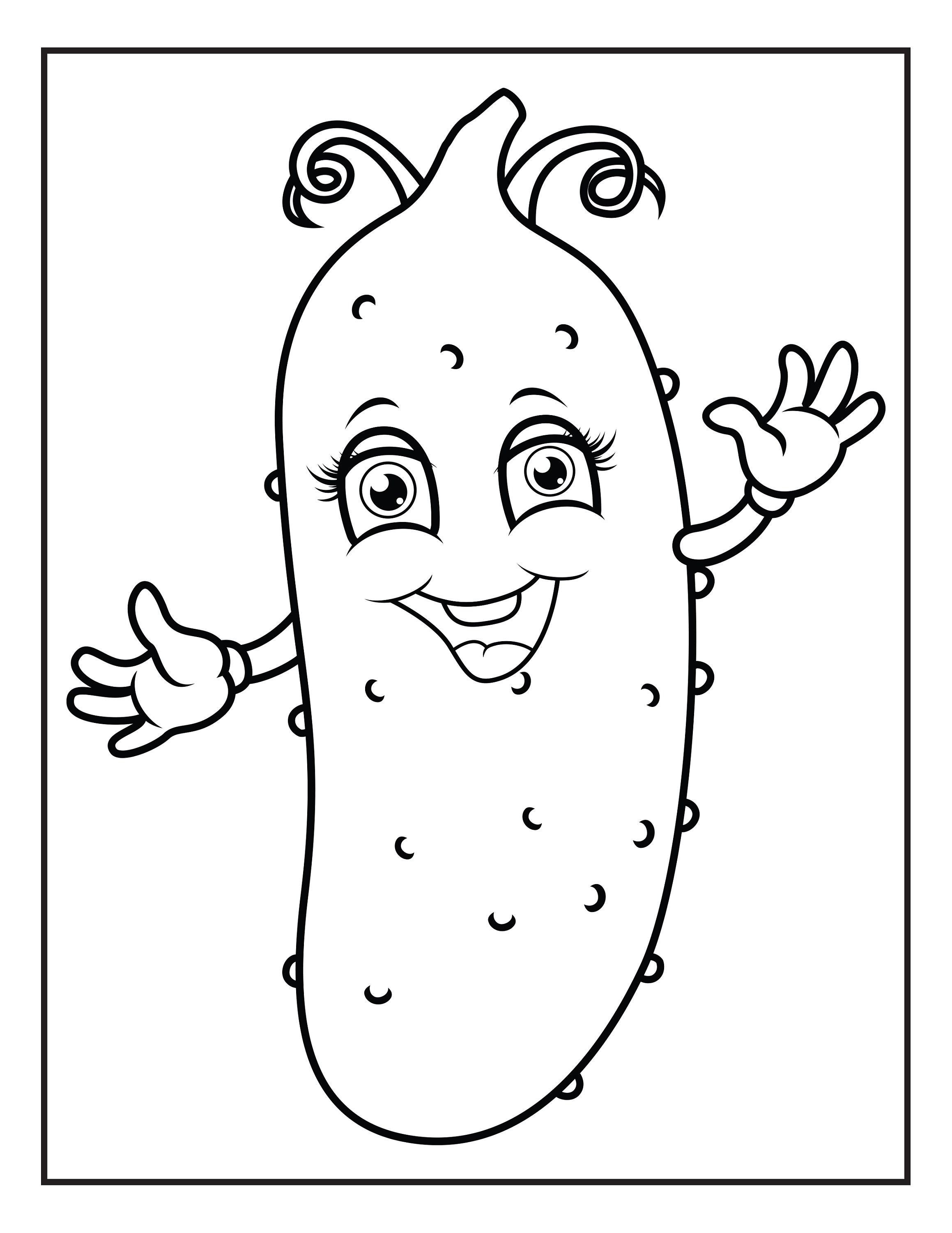 16 Printable Vegetable Coloring Pages - Etsy