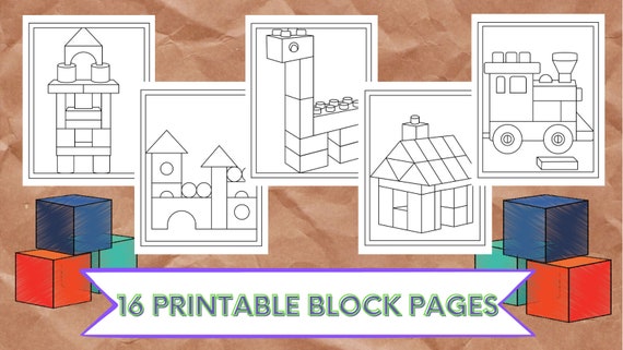 16 Printable Block Coloring Pages - Etsy