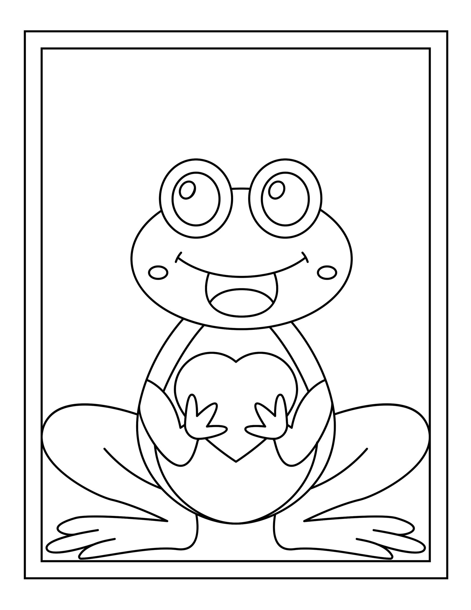 16 Printable Cute Frog Coloring Pages - Etsy Canada