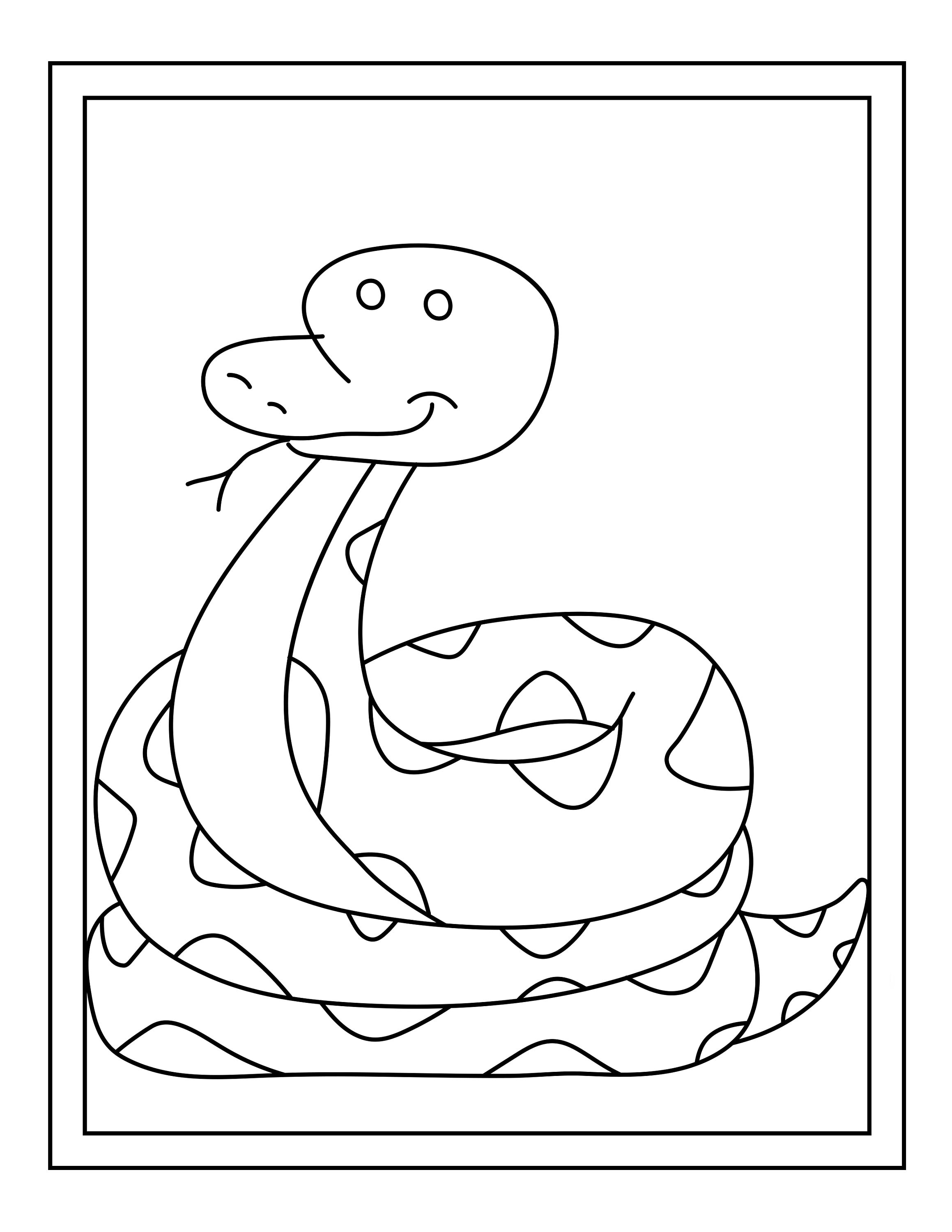 16 Printable Snake Coloring Pages - Etsy Canada