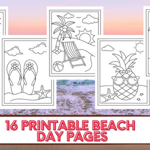 16 Printable Beach Day Coloring Pages - Etsy