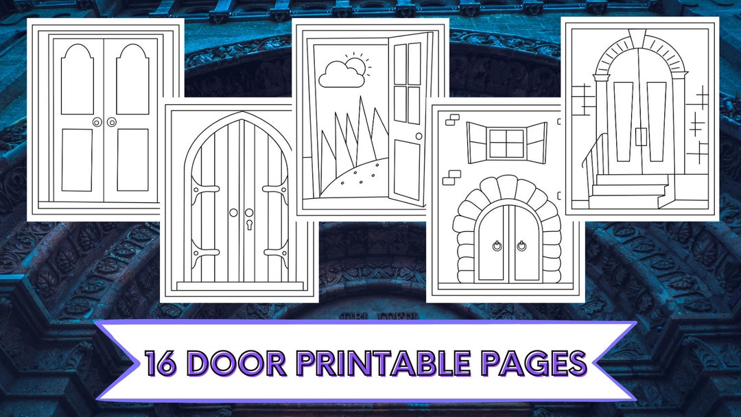 16 Printable Door Coloring Pages - Etsy