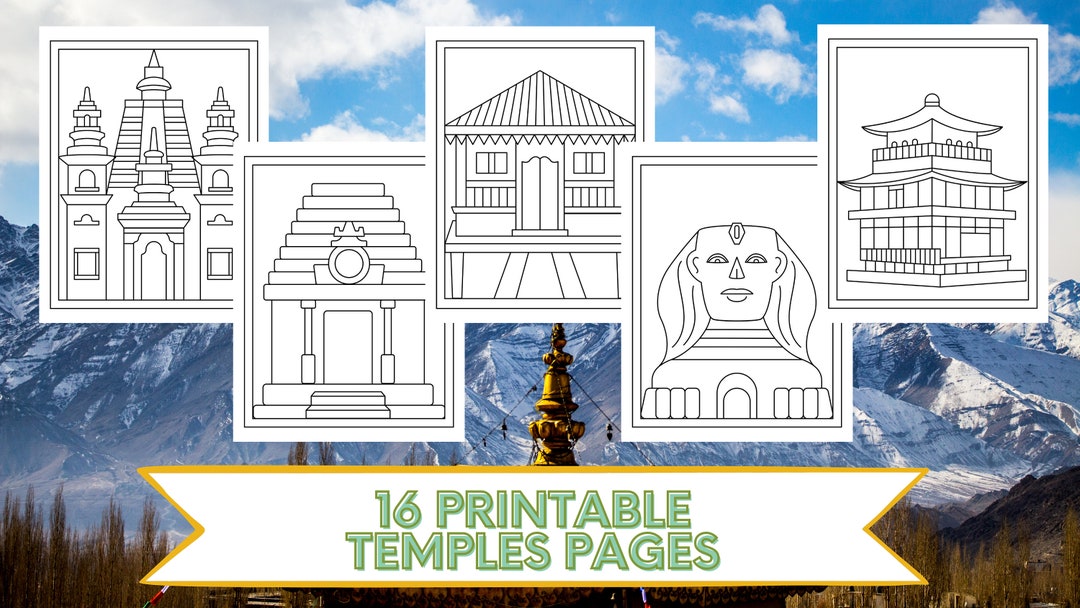 16 Printable Temple Coloring Pages - Etsy