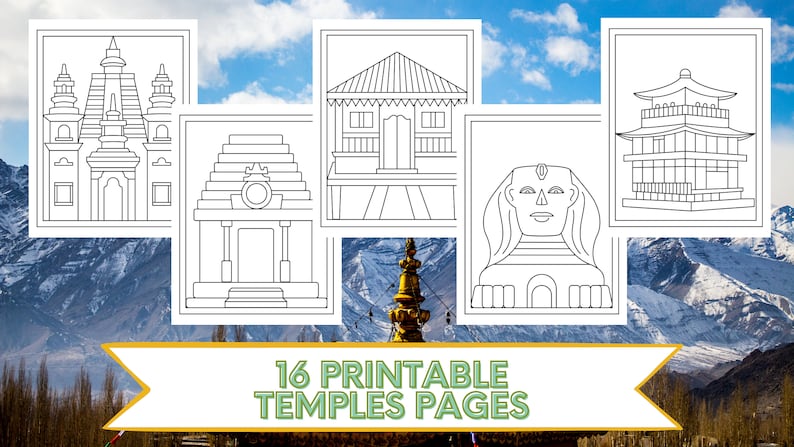 16 Printable Temple Coloring Pages - Etsy
