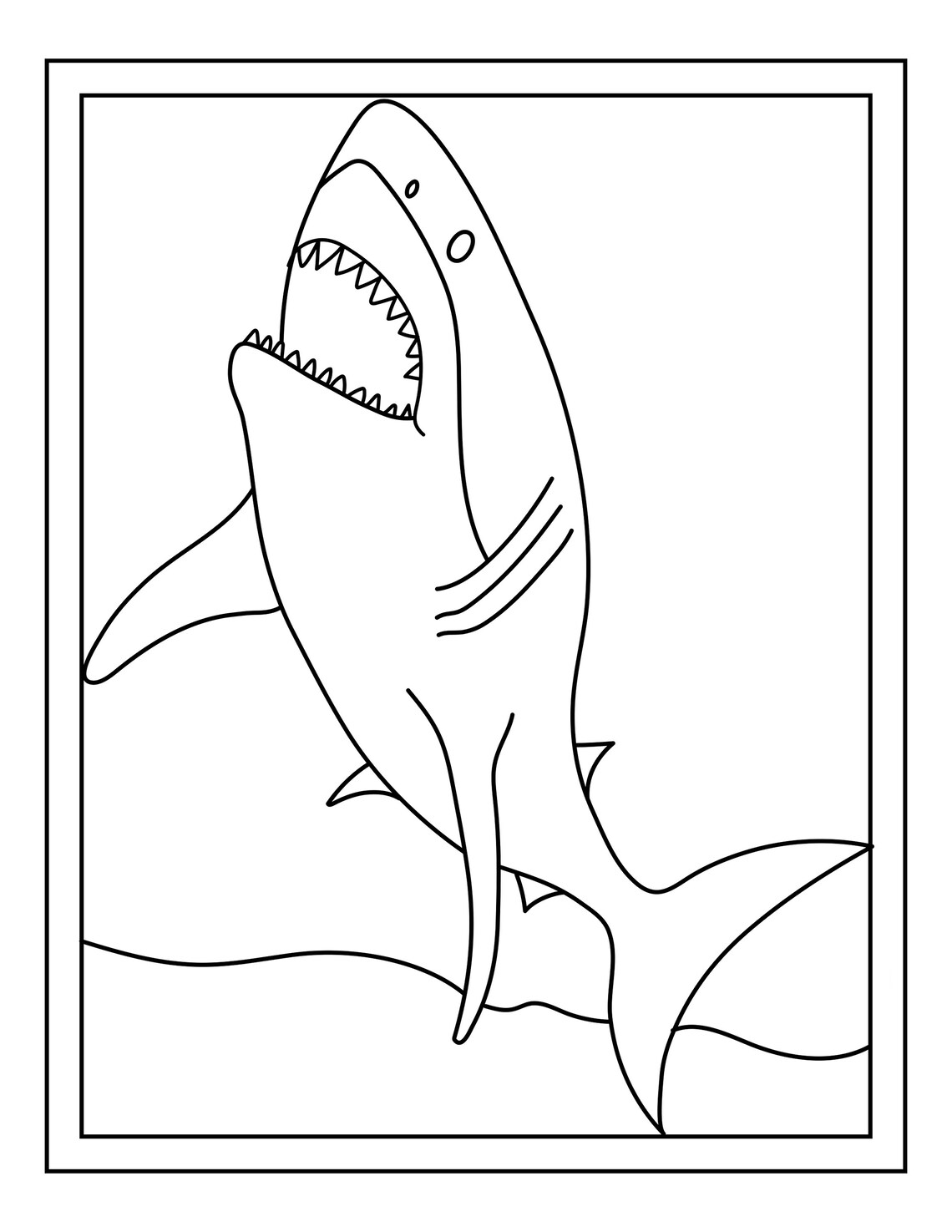 16 Printable Shark Coloring Pages - Etsy Canada