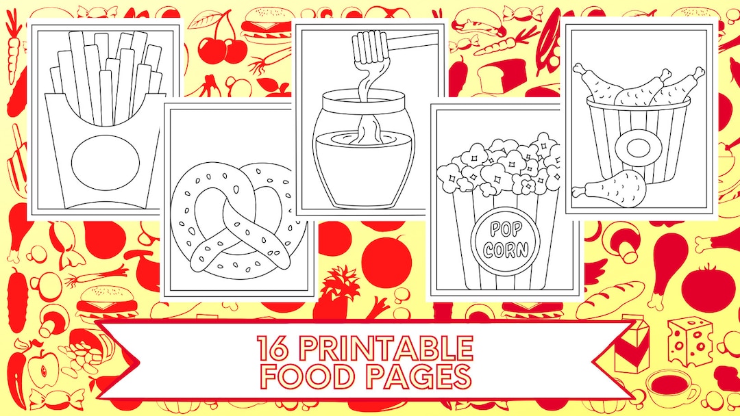 16 Printable Food Coloring Pages - Etsy