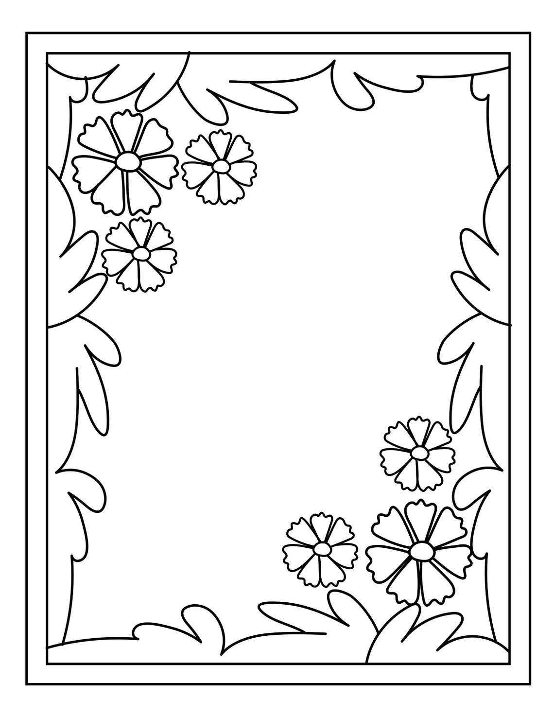 16 Printable Flower Border Coloring Pages - Etsy UK