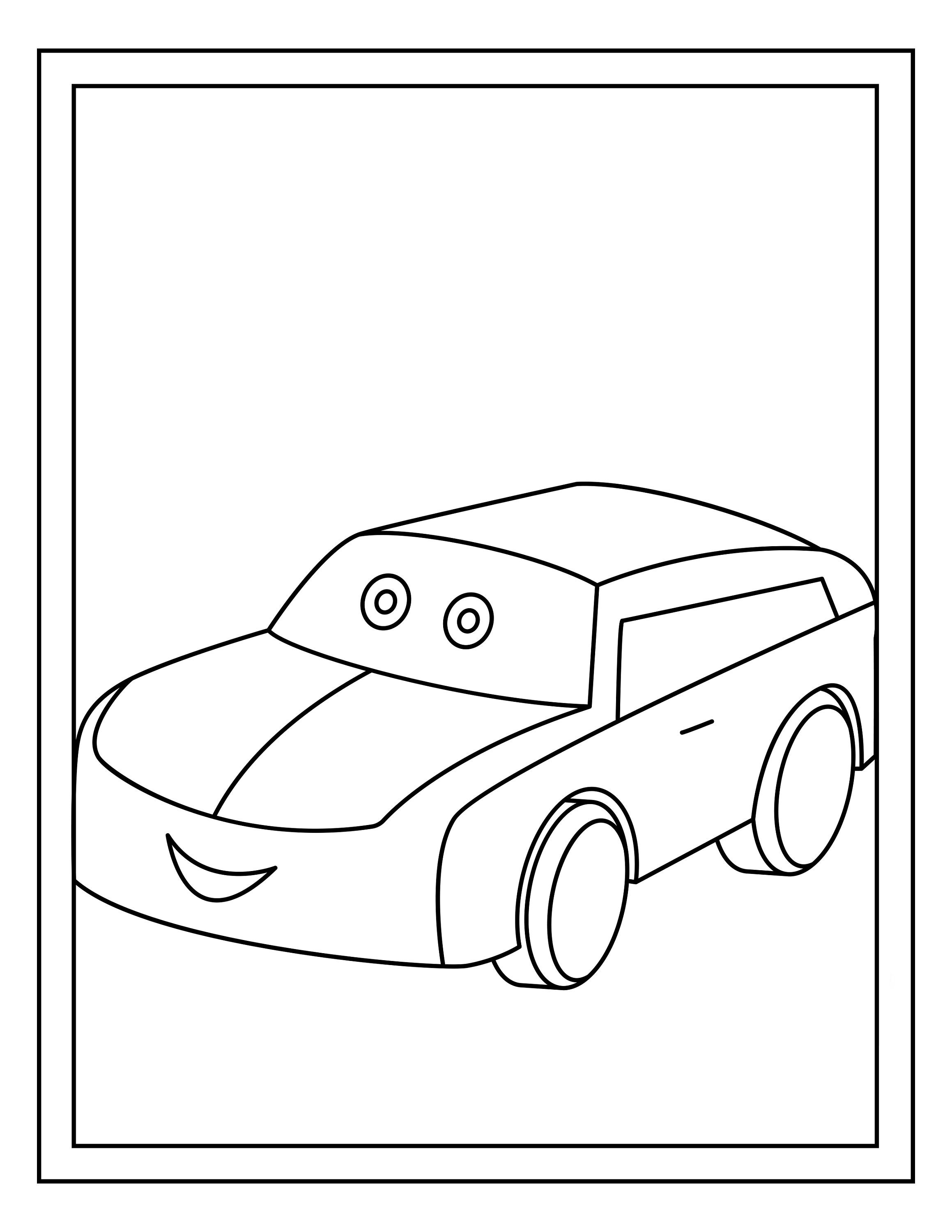 16 Printable Cartoon Cars Coloring Pages - Etsy Canada
