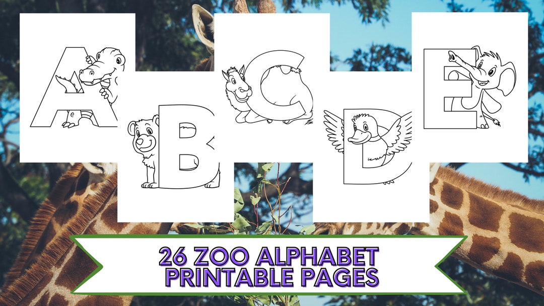 26 Printable Zoo Animals Alphabet Coloring Pages - Etsy