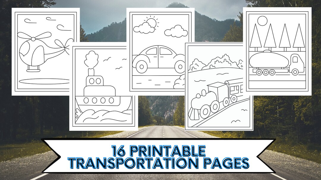 16 Printable Transportation Coloring Pages - Etsy