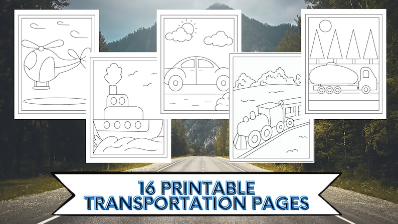 16 Printable Transportation Coloring Pages - Etsy