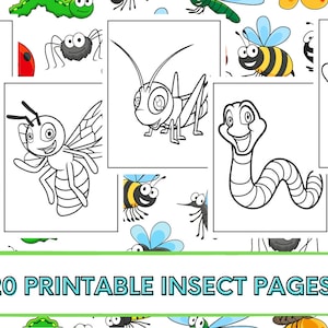 20 Printable Insects Coloring Pages - Etsy Canada