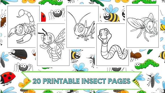 20 Printable Insects Coloring Pages | Etsy