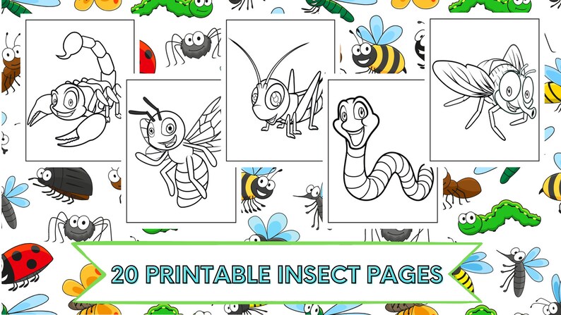 20 Printable Insects Coloring Pages - Etsy Canada