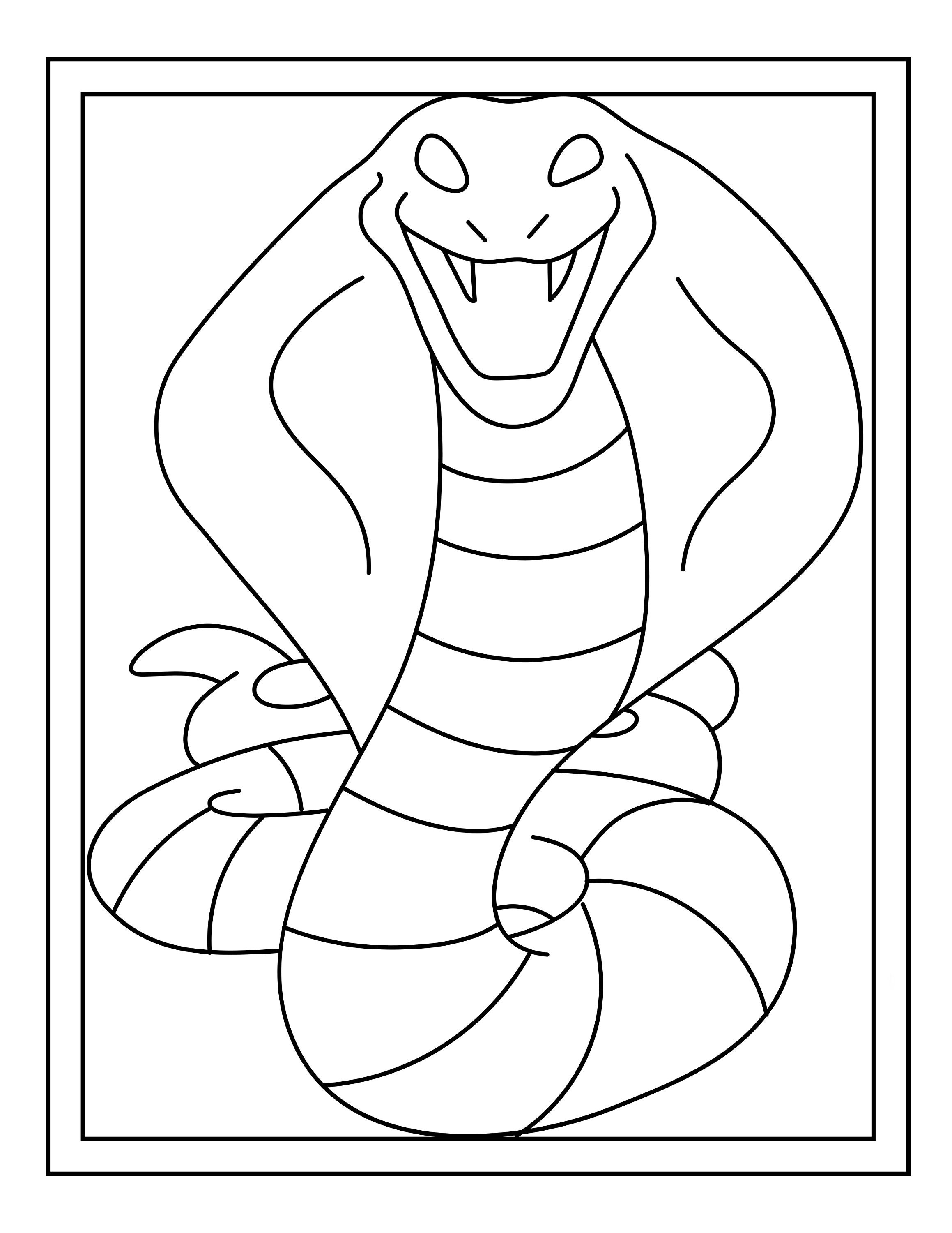 16 Printable Snake Coloring Pages - Etsy