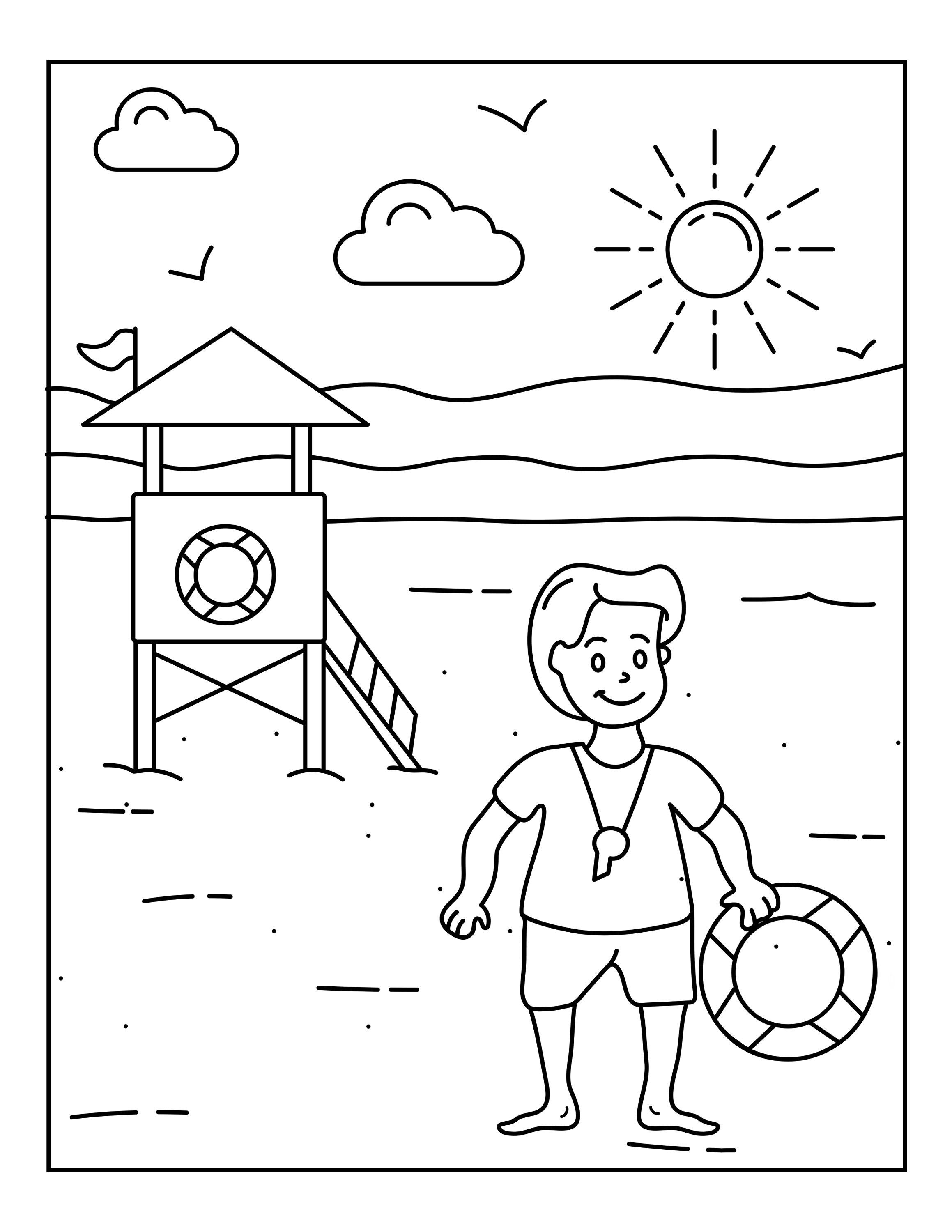 16 Printable Beach Vacation Coloring Pages - Etsy