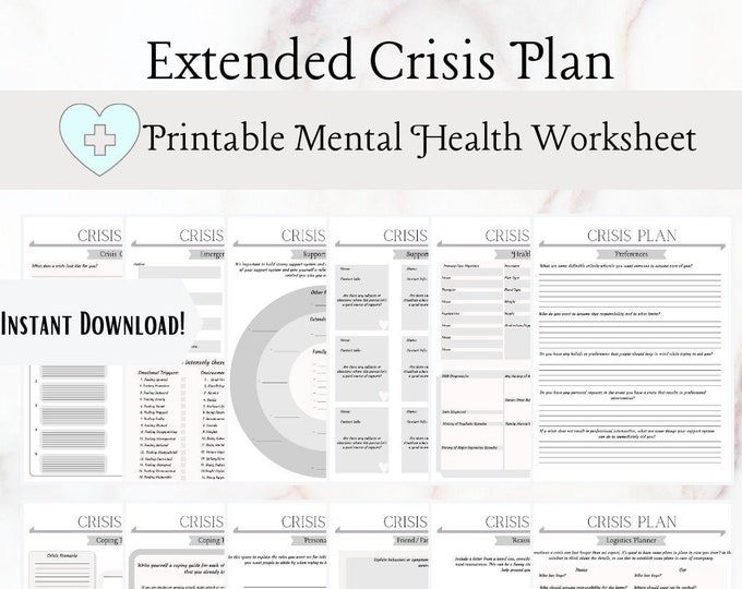 Crisis Plan Extended mental Health Crisis Planner - Etsy