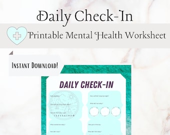 Kids Daily Check-in mental Health Thought Organizer | Etsy