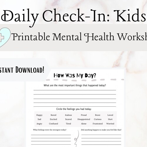 Daily Mental Health Check-in Printables - Etsy