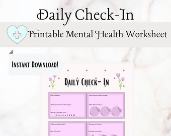Mental Health Daily and Weekly Check in Journal Worksheet Printable ...
