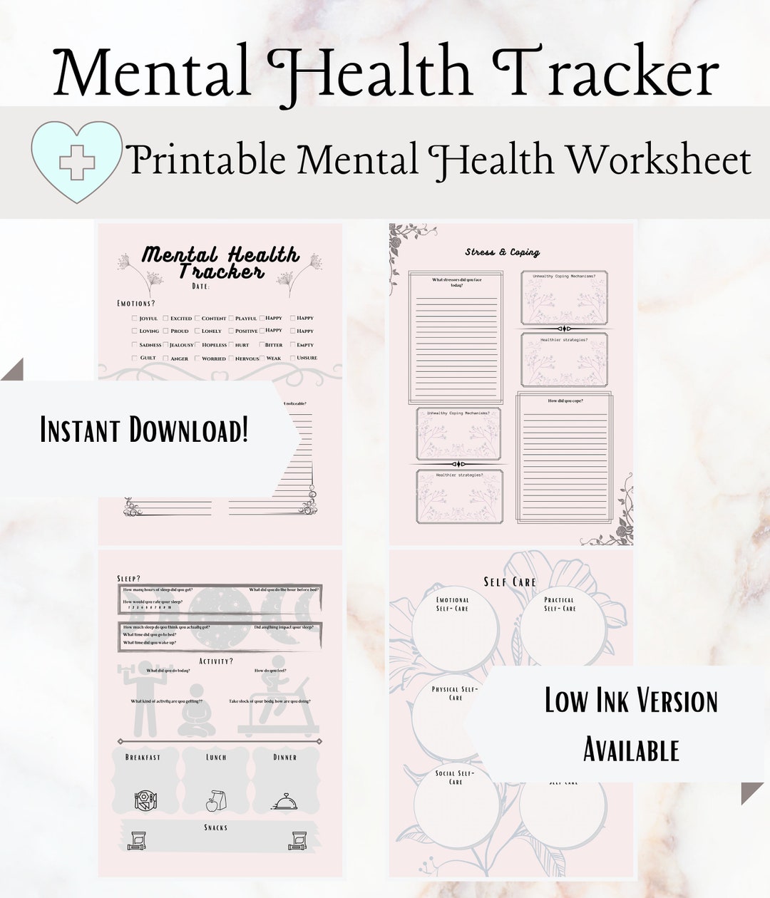 Mental Health Tracker (daily Wellness Check) - Etsy