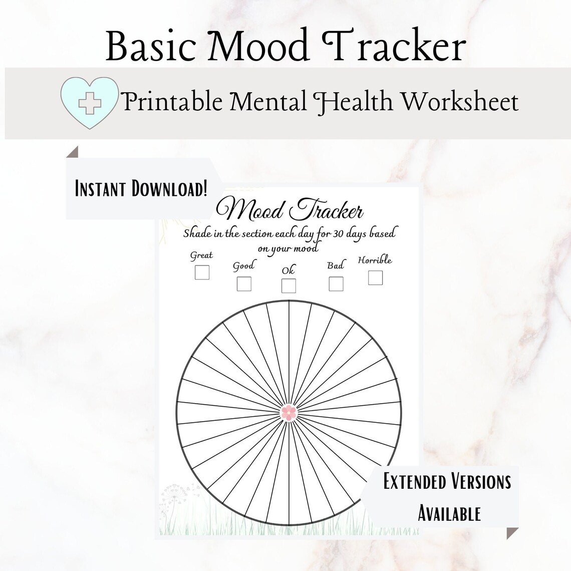 Mood Tracker, Basic, monthly Mood Wheel - Etsy