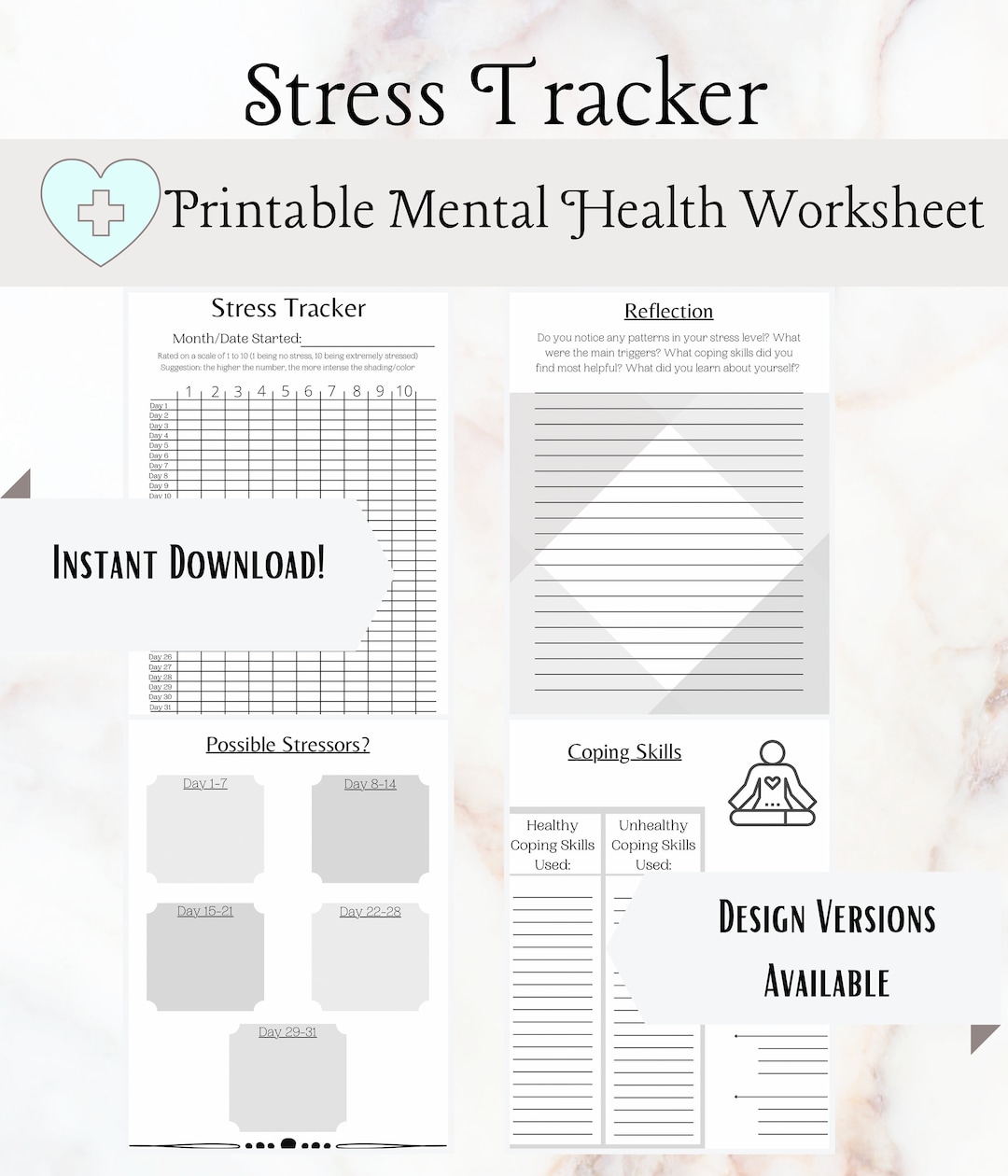 Stress Tracker (monthly Stress Chart) - Etsy