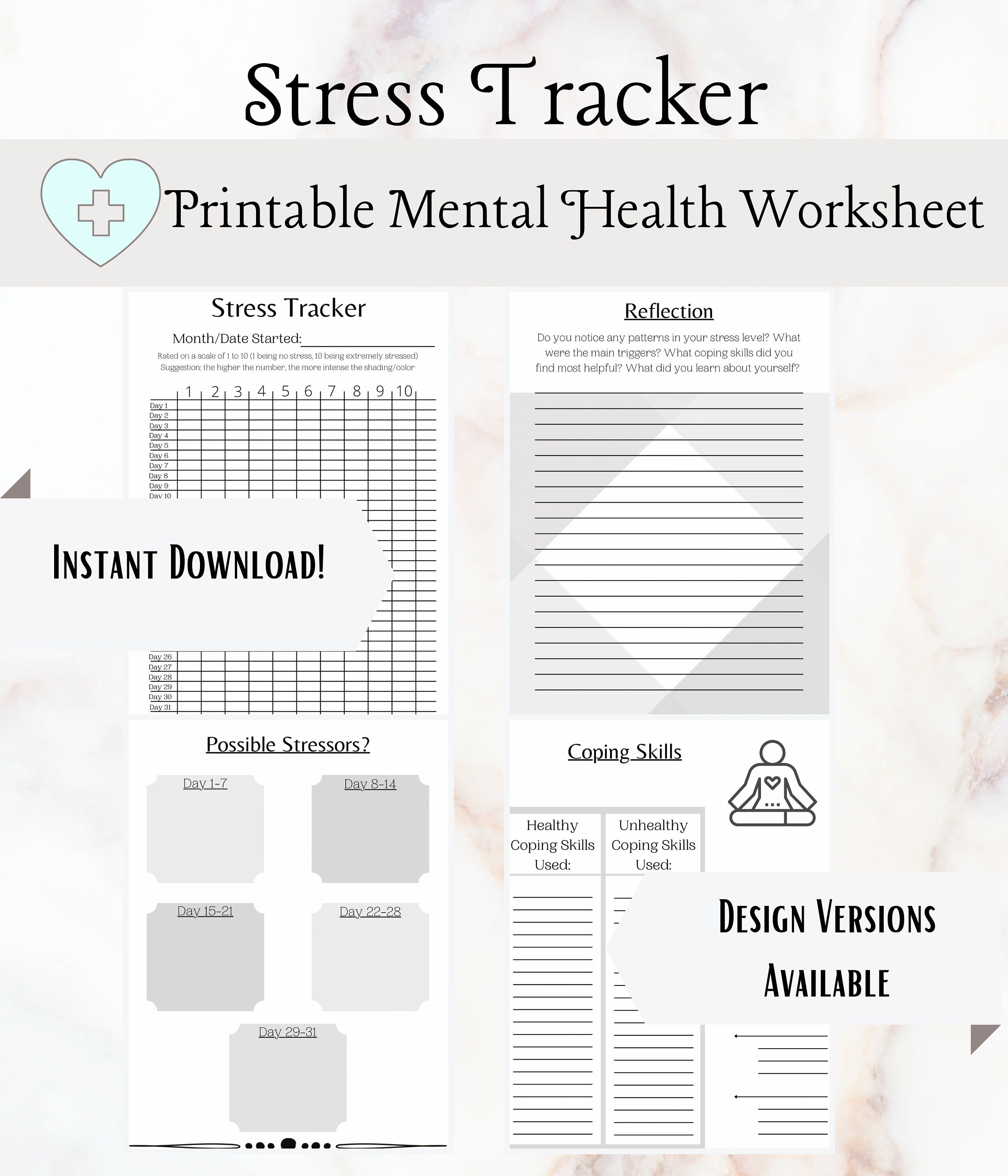 Stress Tracker (monthly Stress Chart) - Etsy UK