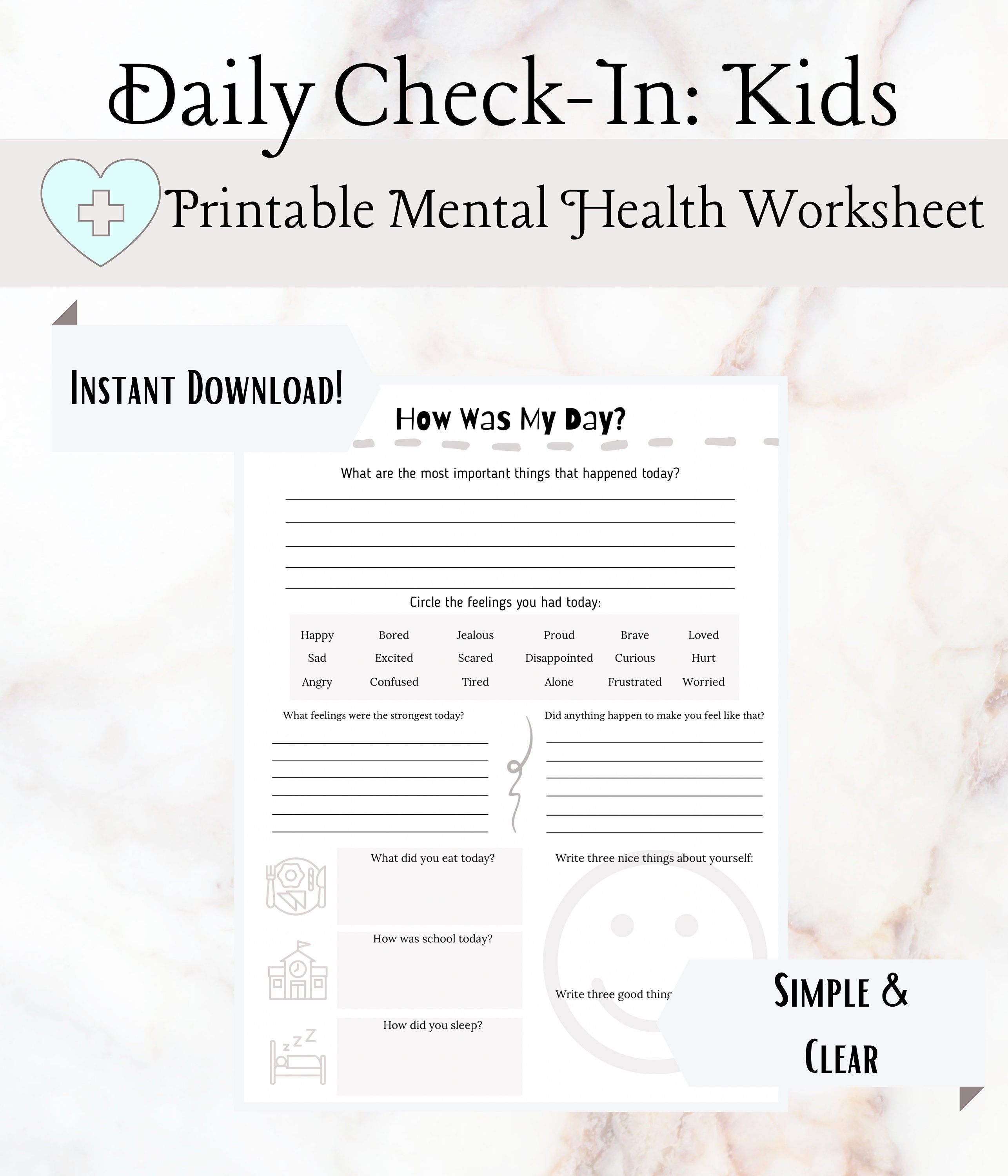 Mental Health Check In Worksheets