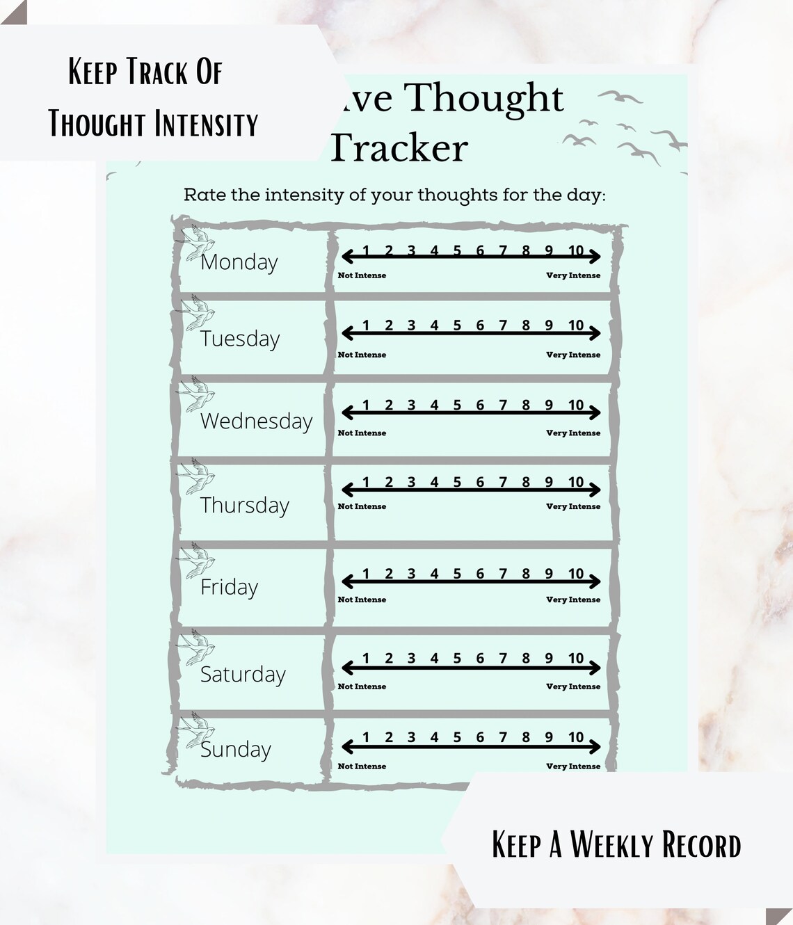 Intrusive Thought Tracker (mental Health) - Etsy