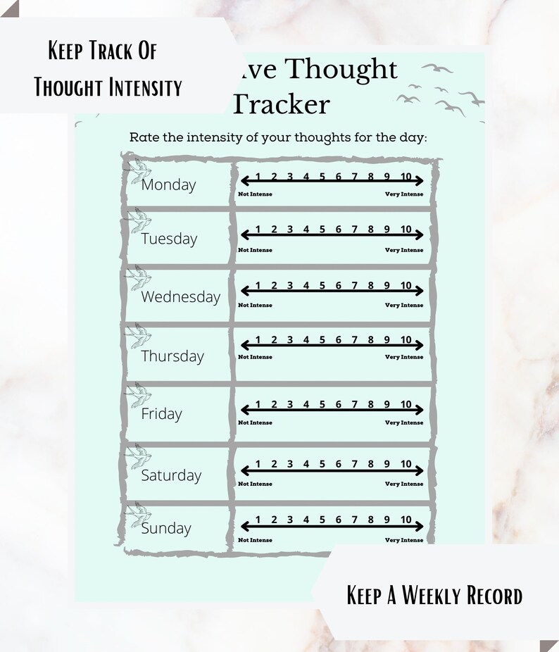 Intrusive Thought Tracker (mental Health) - Etsy