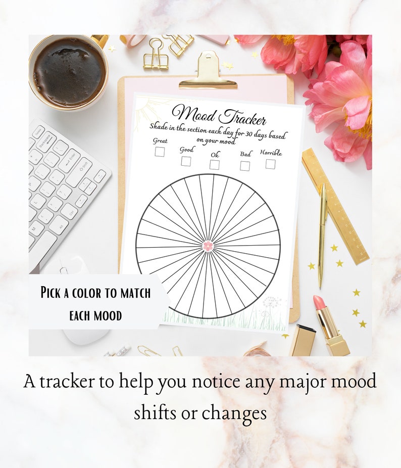 Mood Tracker, Basic, monthly Mood Wheel - Etsy