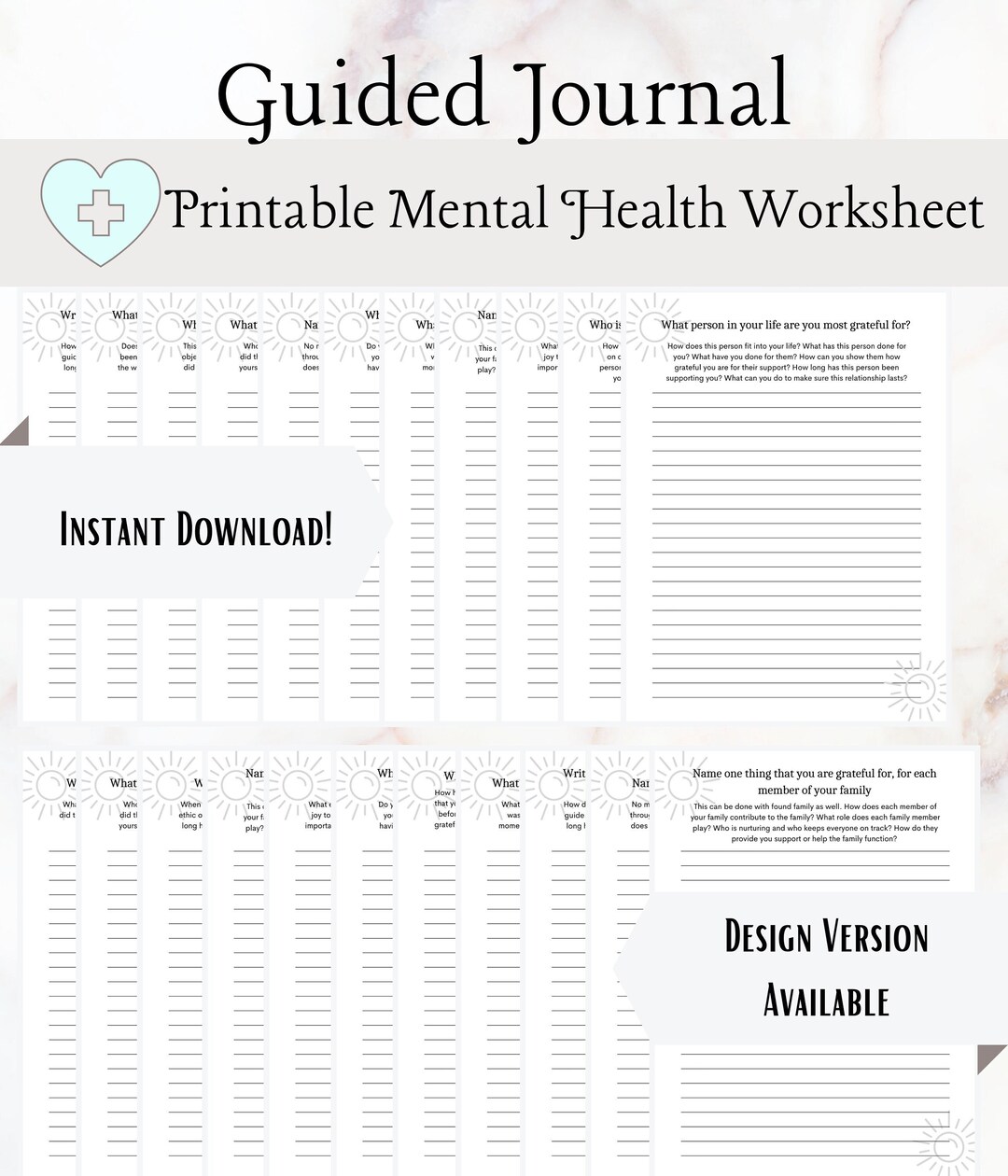 Guided Gratitude Journal (mental Health Printable Monthly Journal/31 ...