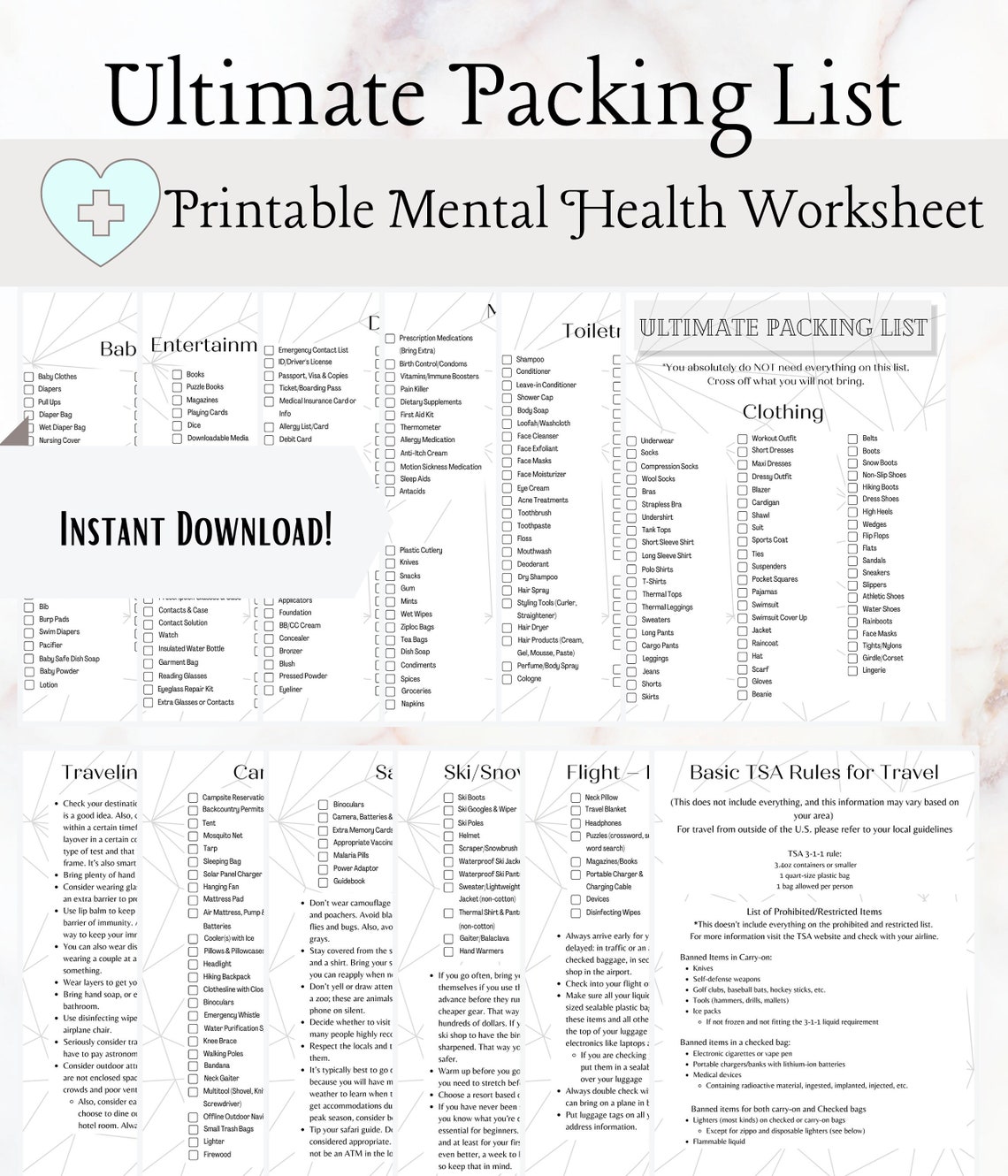 Ultimate Packing Checklist (extensive) - Etsy