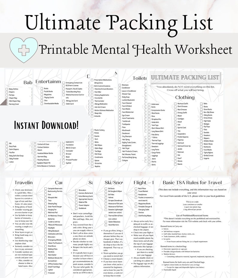 Ultimate Packing Checklist (extensive) - Etsy