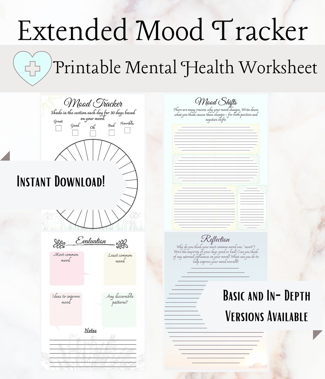 Mood Tracker, Extended, (monthly Mood Wheel) - Etsy