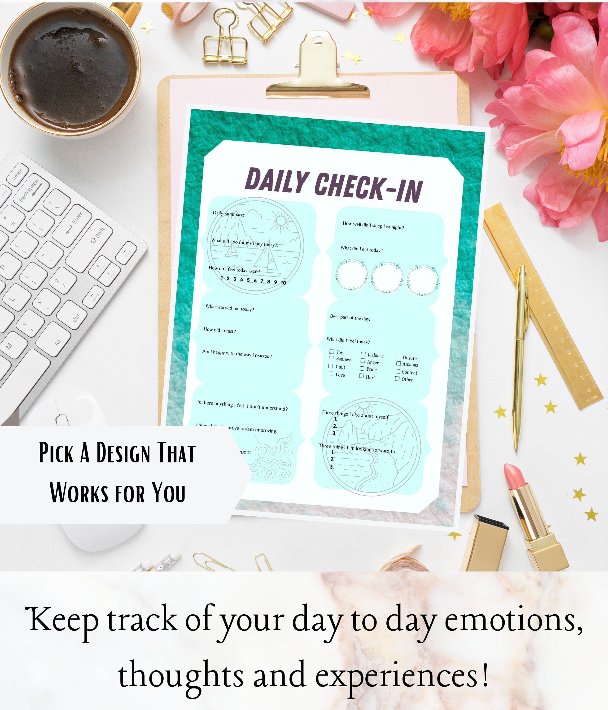 Daily Check-in (mental Health Thought Organizer) - Etsy