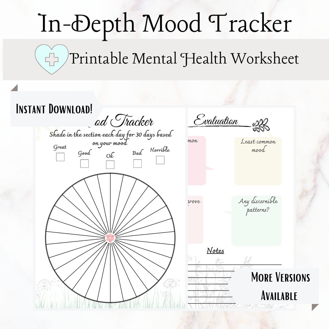 Mood Tracker, In-depth, (monthly Mood Wheel) - Etsy