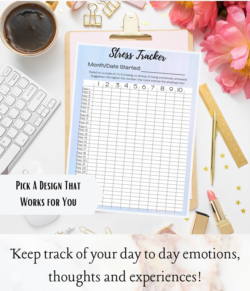 Stress Tracker monthly Stress Chart - Etsy