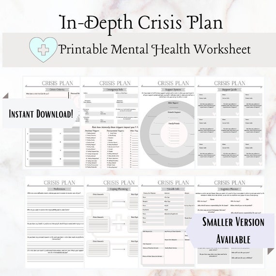 Crisis Plan In-depth mental Health Crisis Planner - Etsy