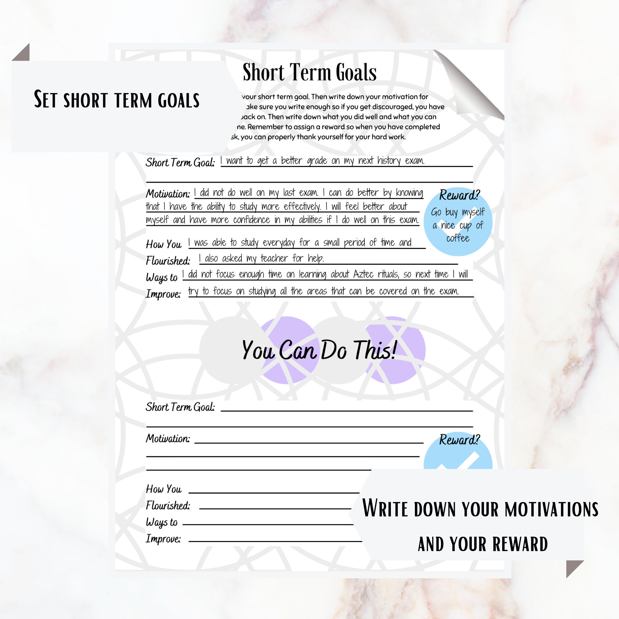 Academic Year Goals (goal Planning and Tracking Worksheet) - Etsy