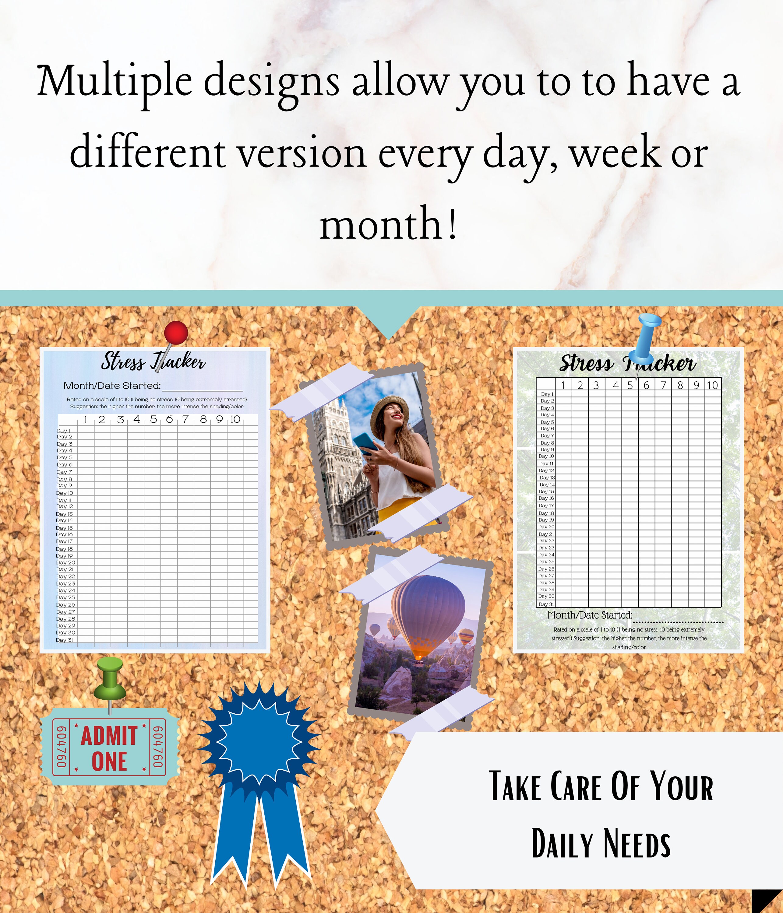 Stress Tracker monthly Stress Chart - Etsy